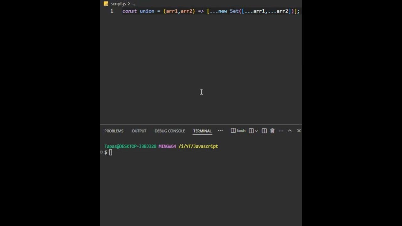 Find the Union of Two Arrays in JavaScript | Efficient Approach #coding #shorts #theroxycoder ...