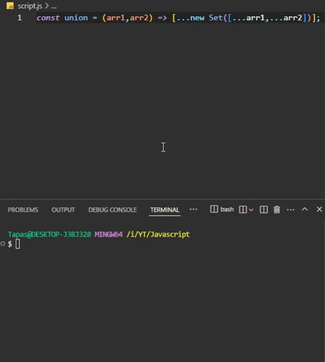 Find the Union of Two Arrays in JavaScript | Efficient Approach #coding #shorts #theroxycoder ...