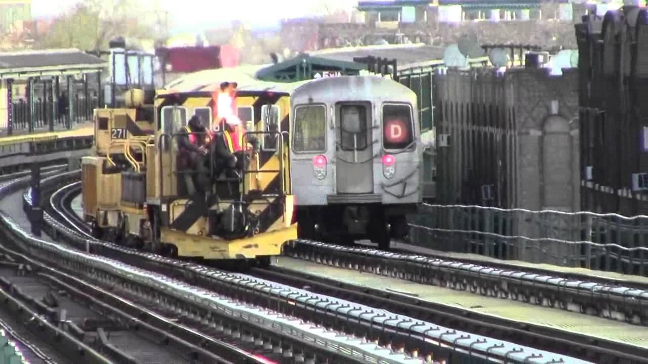 New York City Subway: Work Train, (D), and (N) at 50 Street - YouTube