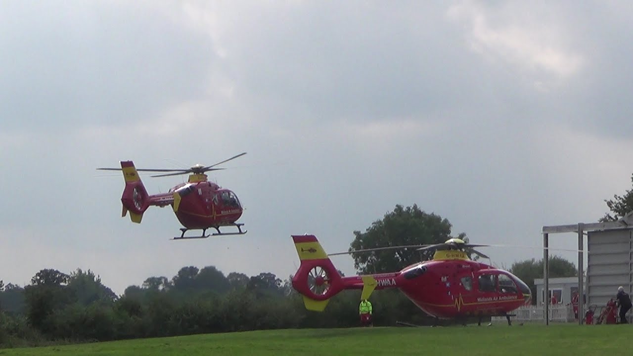 Midlands Air Ambulance - Eurocopter EC135 - Helimed03 landing at ...