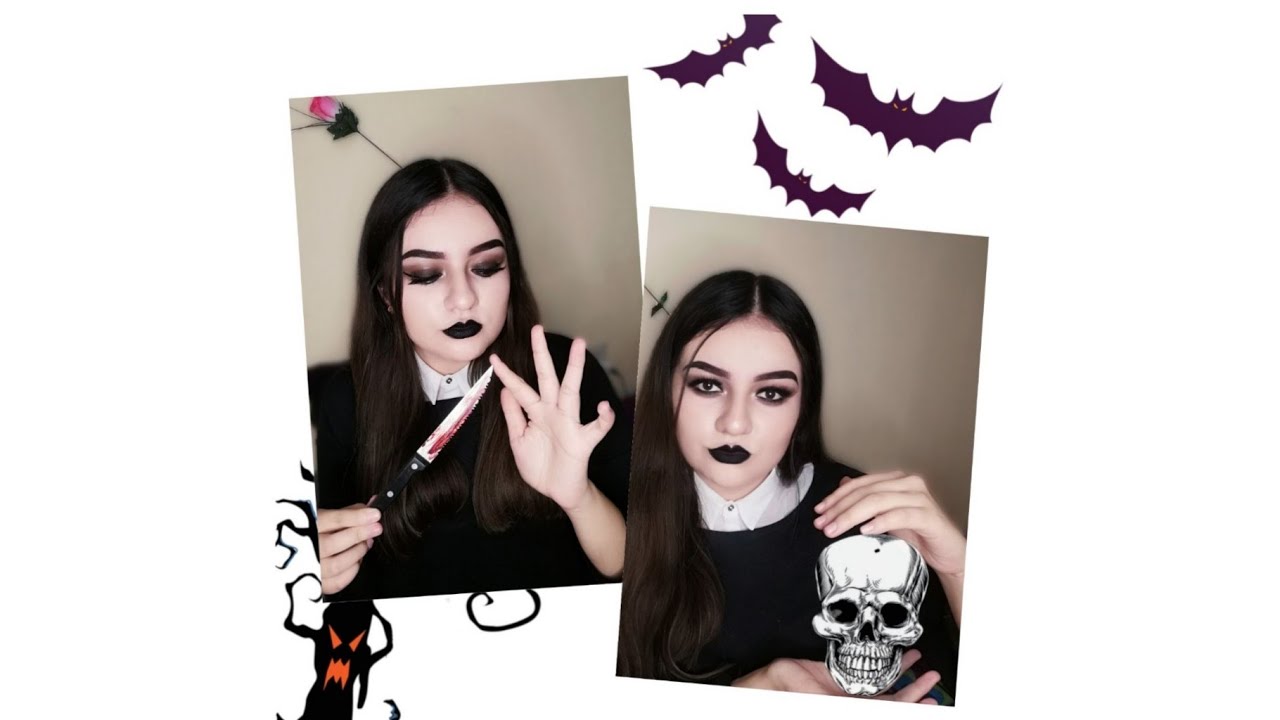 ¡Maquillaje fácil para Halloween! MERLINA ADDAMS💀🖤|MIRIAM RAMÍREZ - YouTube