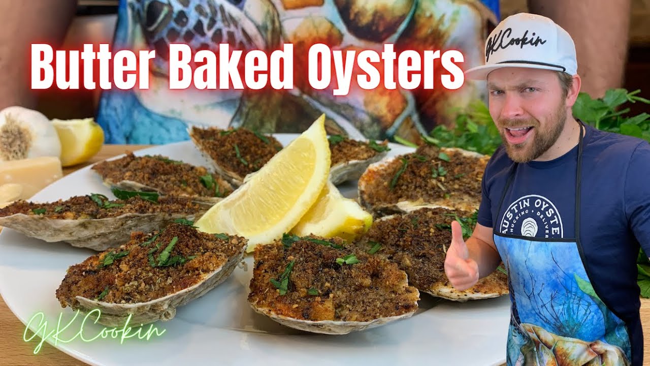 Baked Oysters in the Shell with Parmigiana Lemon-Butter & Roasted ...