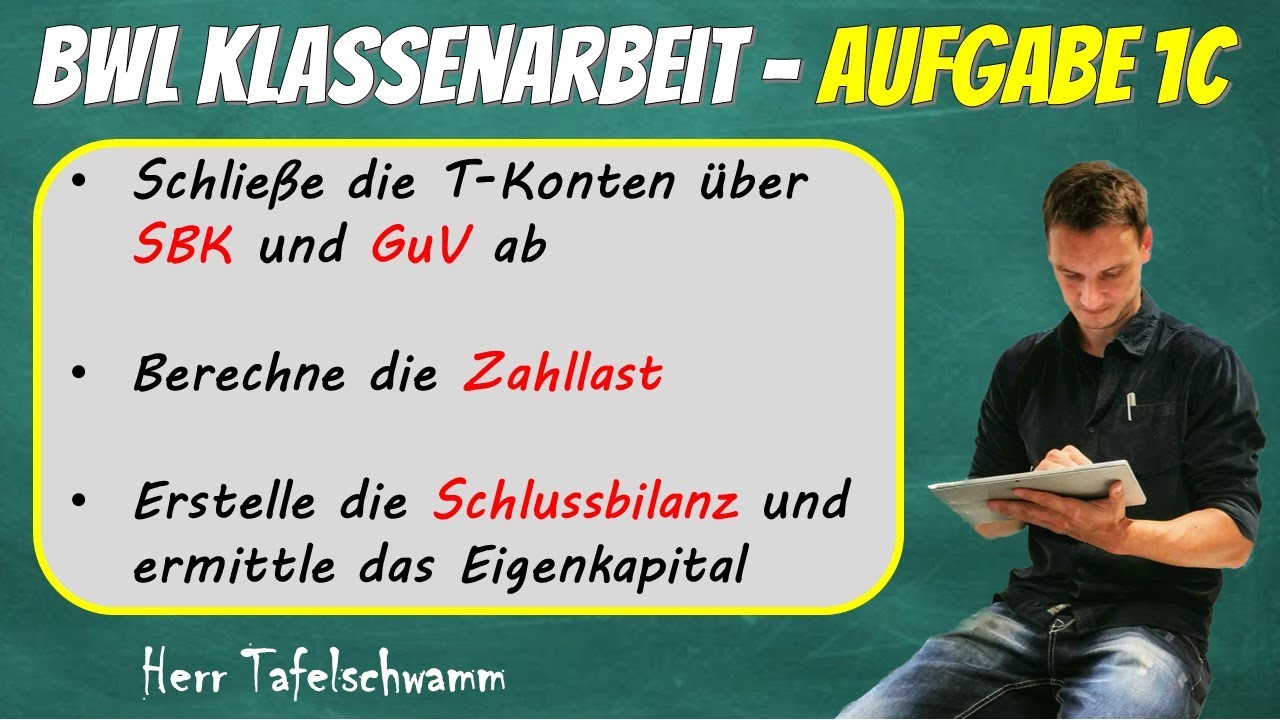 Buchen mit T-Konten - T-Konten abschließen, Zahllast berechnen und ...