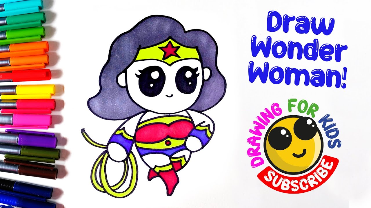 How to draw Wonder Woman | Simple and easy to follow #Wonder woman # ...