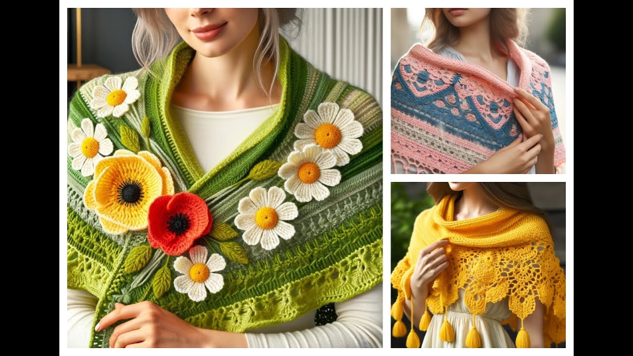 Nice shawl knitted with wool (share ideas) #crochet #knitted #shawl # ...