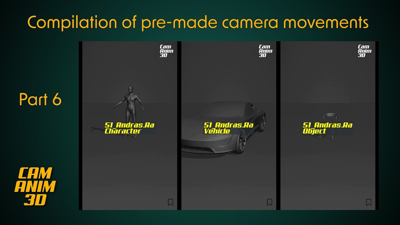 Cam Anim 3D - pre made camera animations for blender 3d Part 6 - YouTube