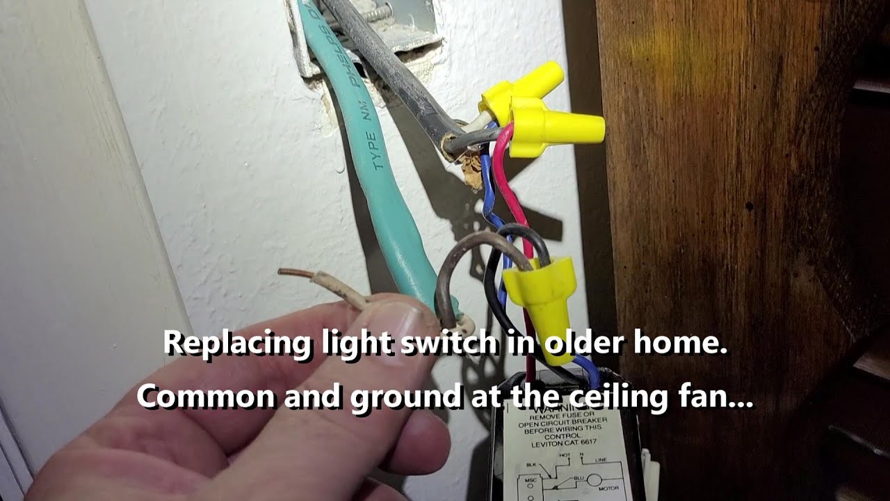 Replacing an older home dual rheostat light switch - YouTube