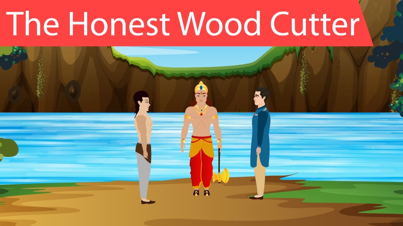 The Honest Woodcutter Story | Moral Story For Kids | The Woodcutter And ...