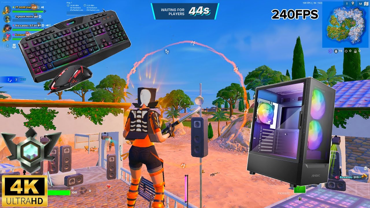 Fortnite Ranked 4K 240FPS Gameplay on my 800$ PC (KBM) - YouTube
