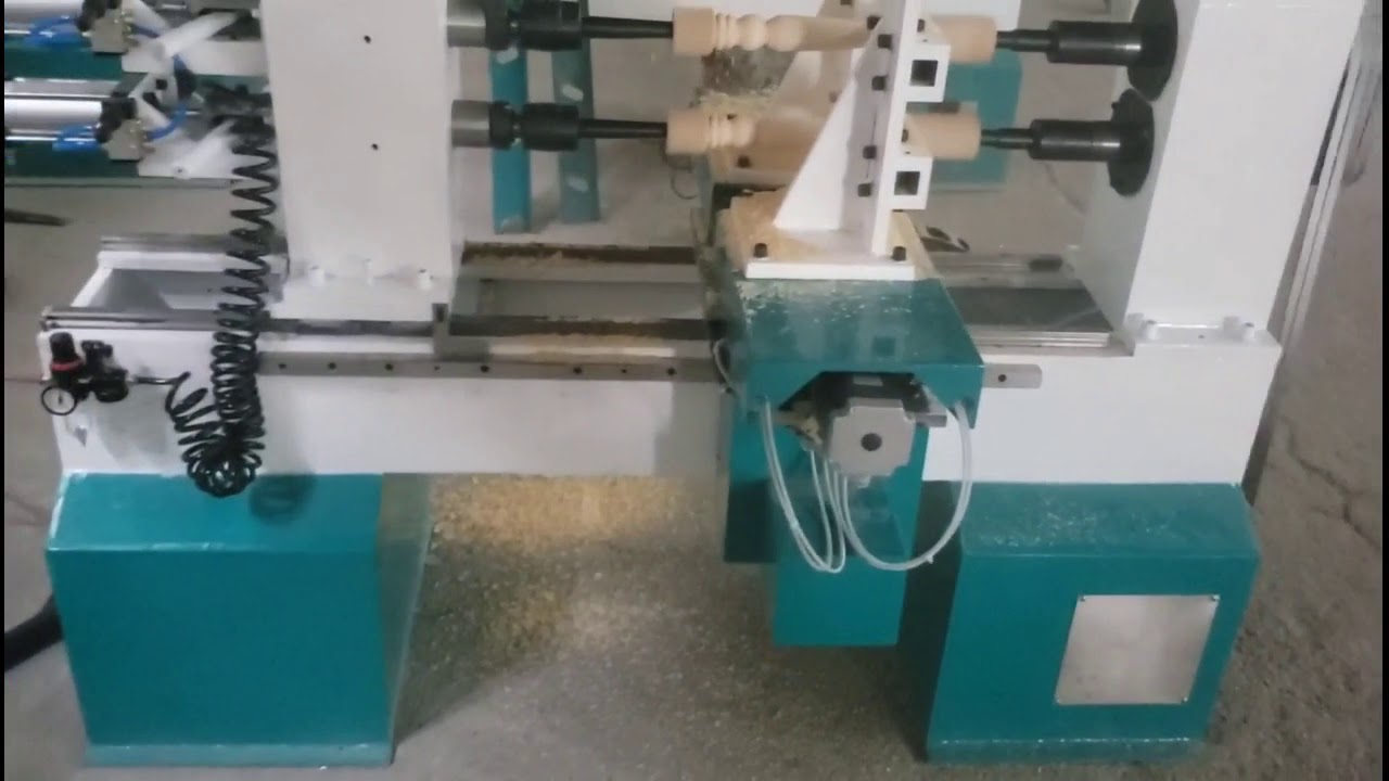 New design! Small CNC Wood Turning Lathe Machine For Small Business ...
