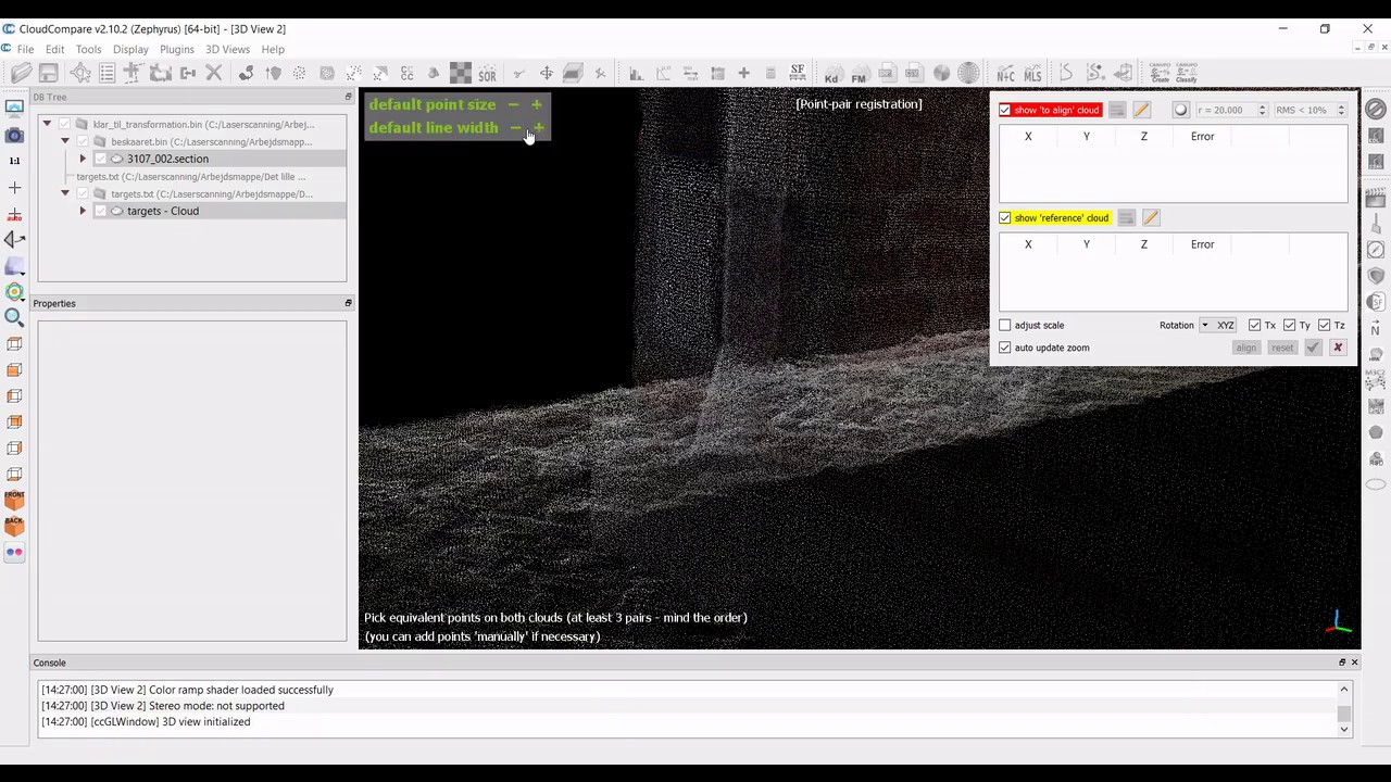 CloudCompare [1/7]: Georeferering af laserscanning - YouTube