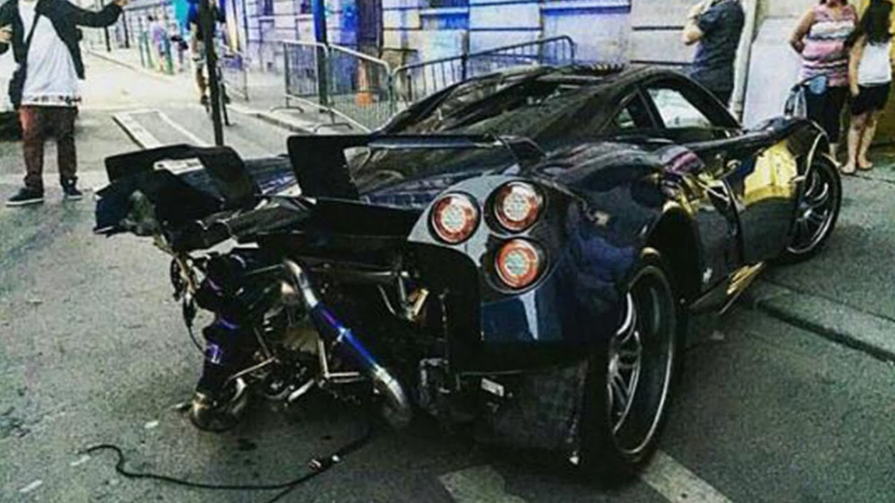 PAGANI HUAYRA PEARL CRASH IN PARIS JULY 2016 - YouTube