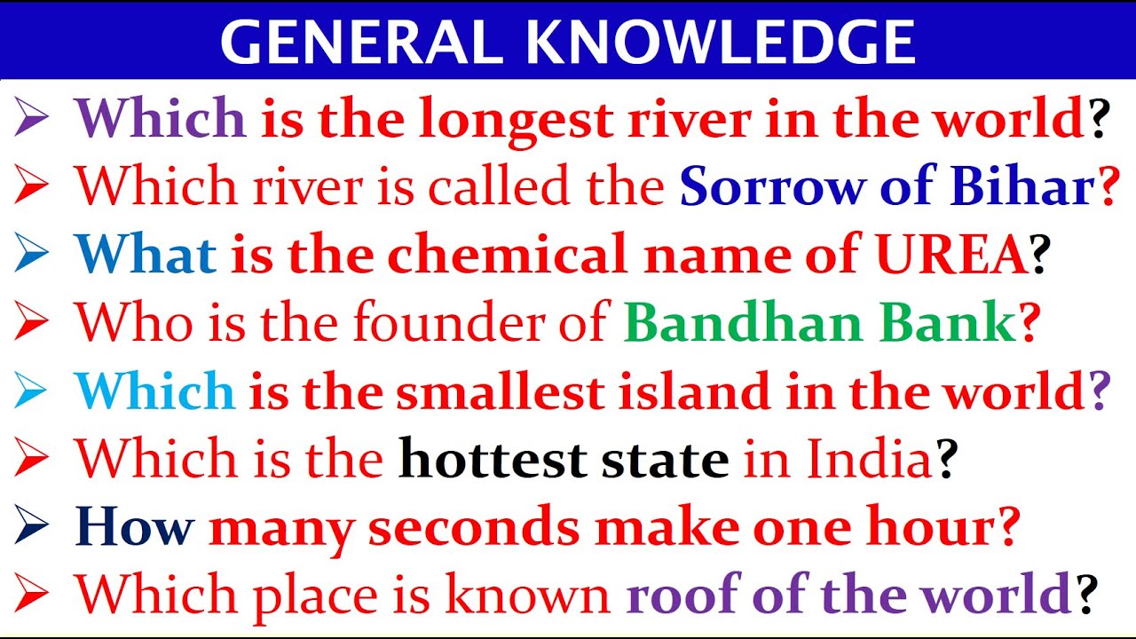 25 Easy General Knowledge Questions and Answers about India English ...