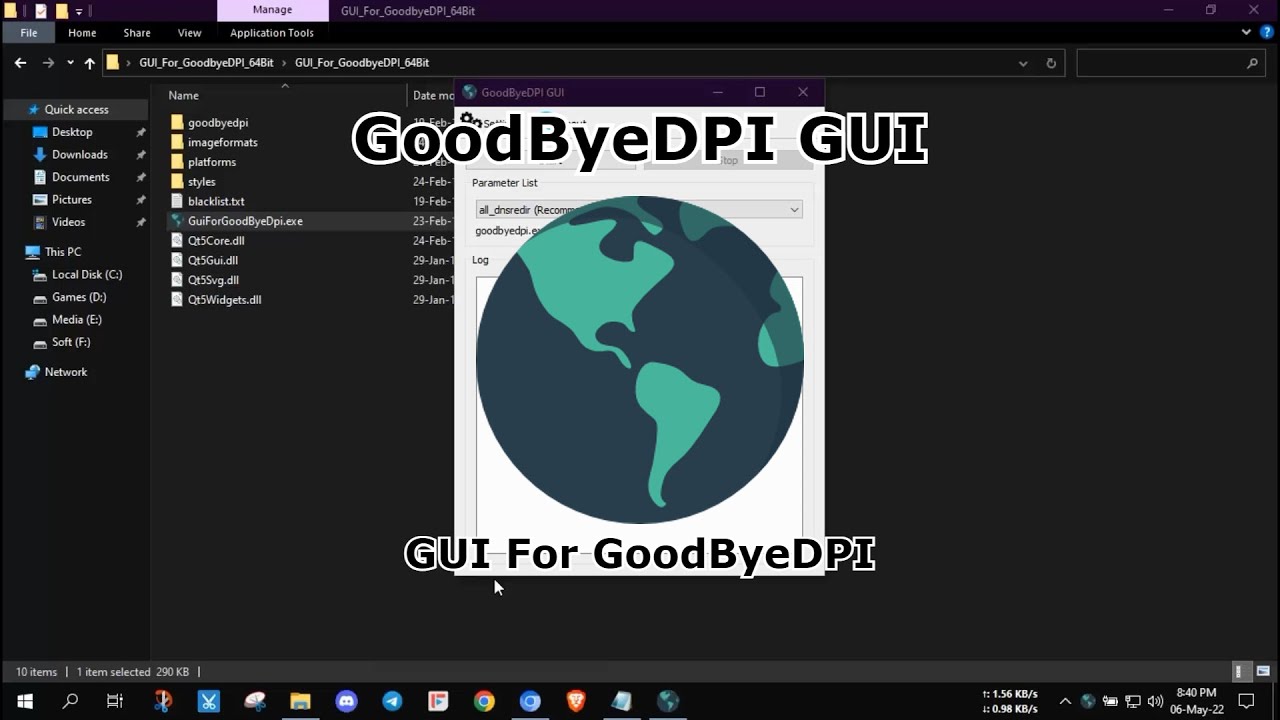 GoodByeDPI GUI | WINDOWS | 2022 - YouTube