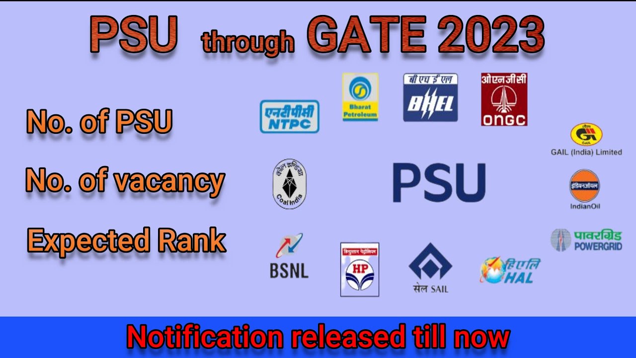 PSU recruitment through GATE 2023 || Expected Rank for PSU selection ...
