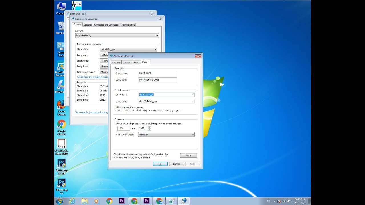 How To Change 24 Hour Clock To 12 Hours In Windows 7 - YouTube