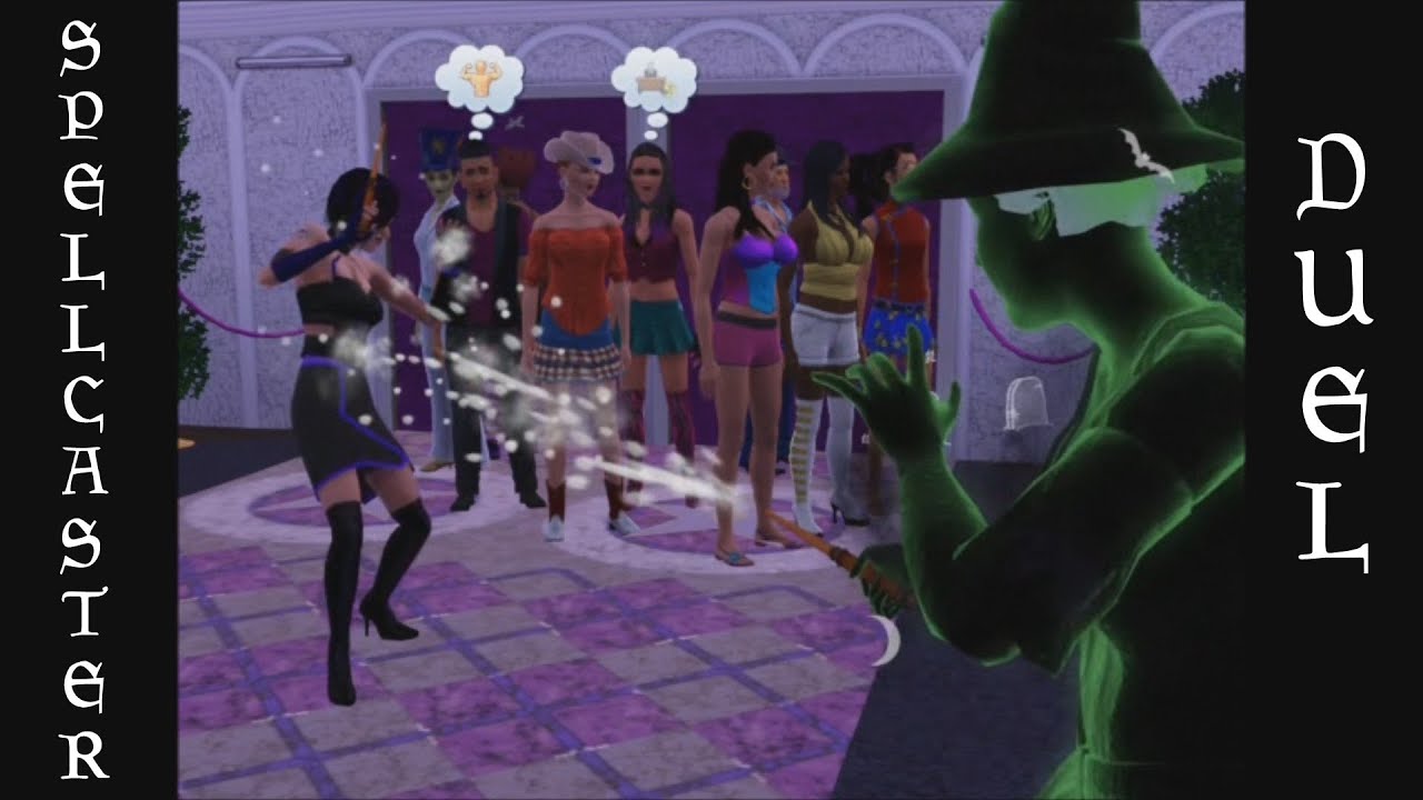 Sims 3 Spellcasting Duel Outside Exotic Club - YouTube