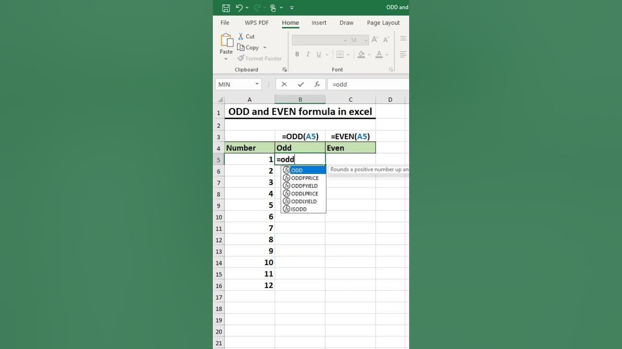 ODD and EVEN formula in excel #exceltutorial #exceltips #exceltricks #excel - YouTube