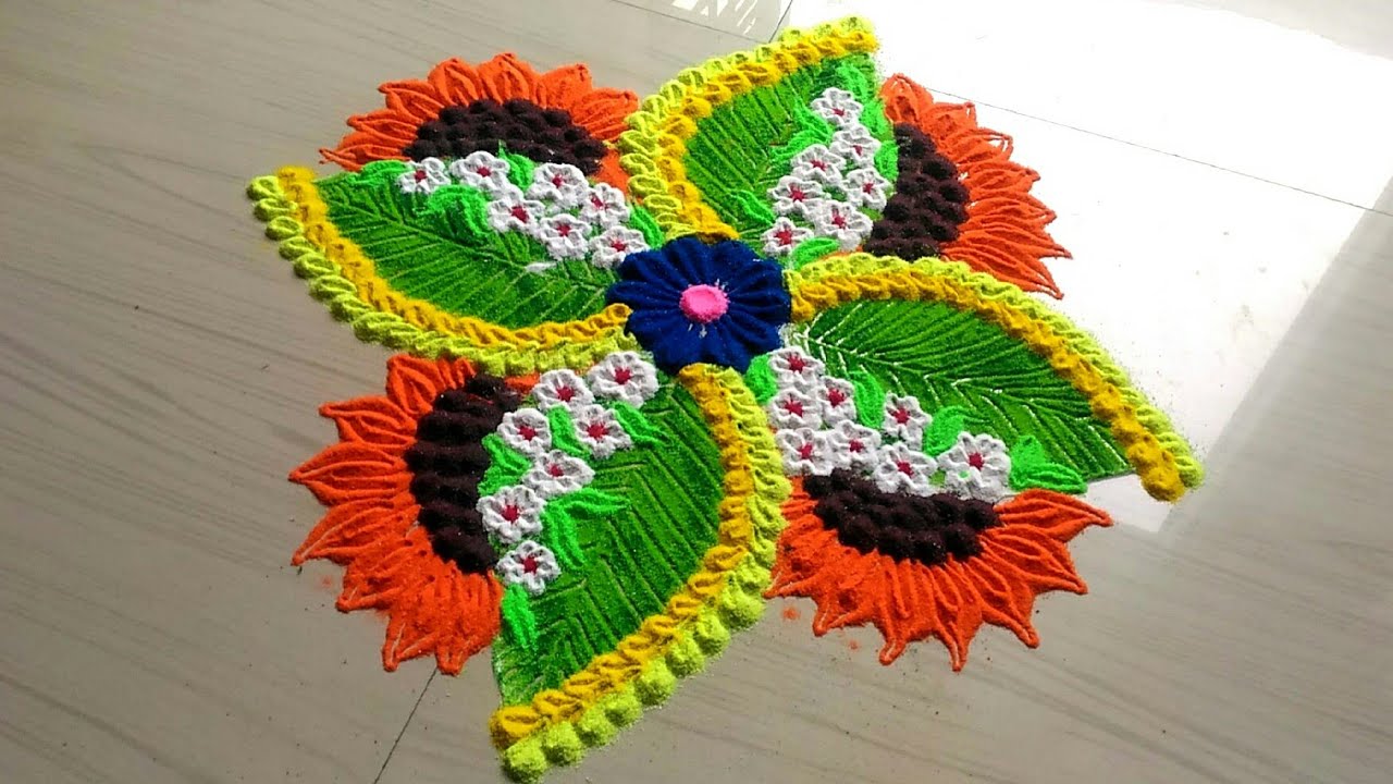 innovative rangoli design for FESTIVAL'S by jyoti Rathod #426 - YouTube