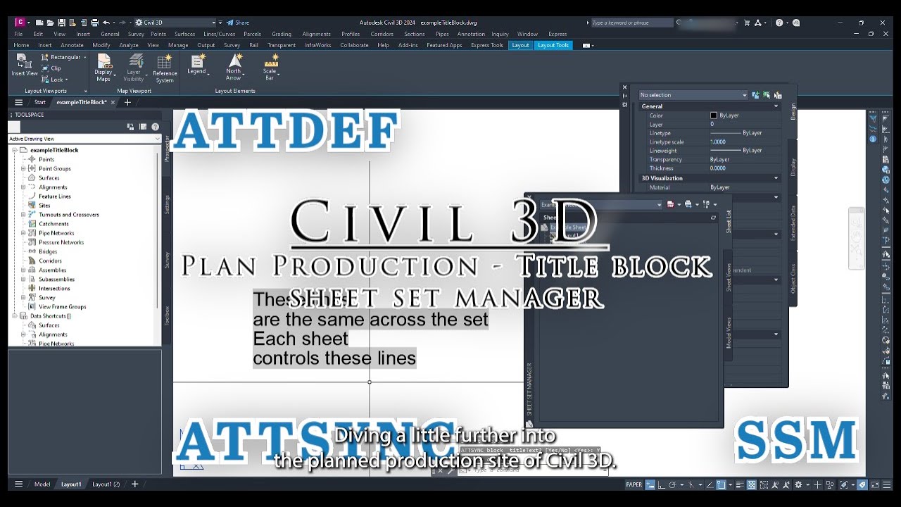 Civil 3D - Setting up a title block with dynamic fields for plan ...