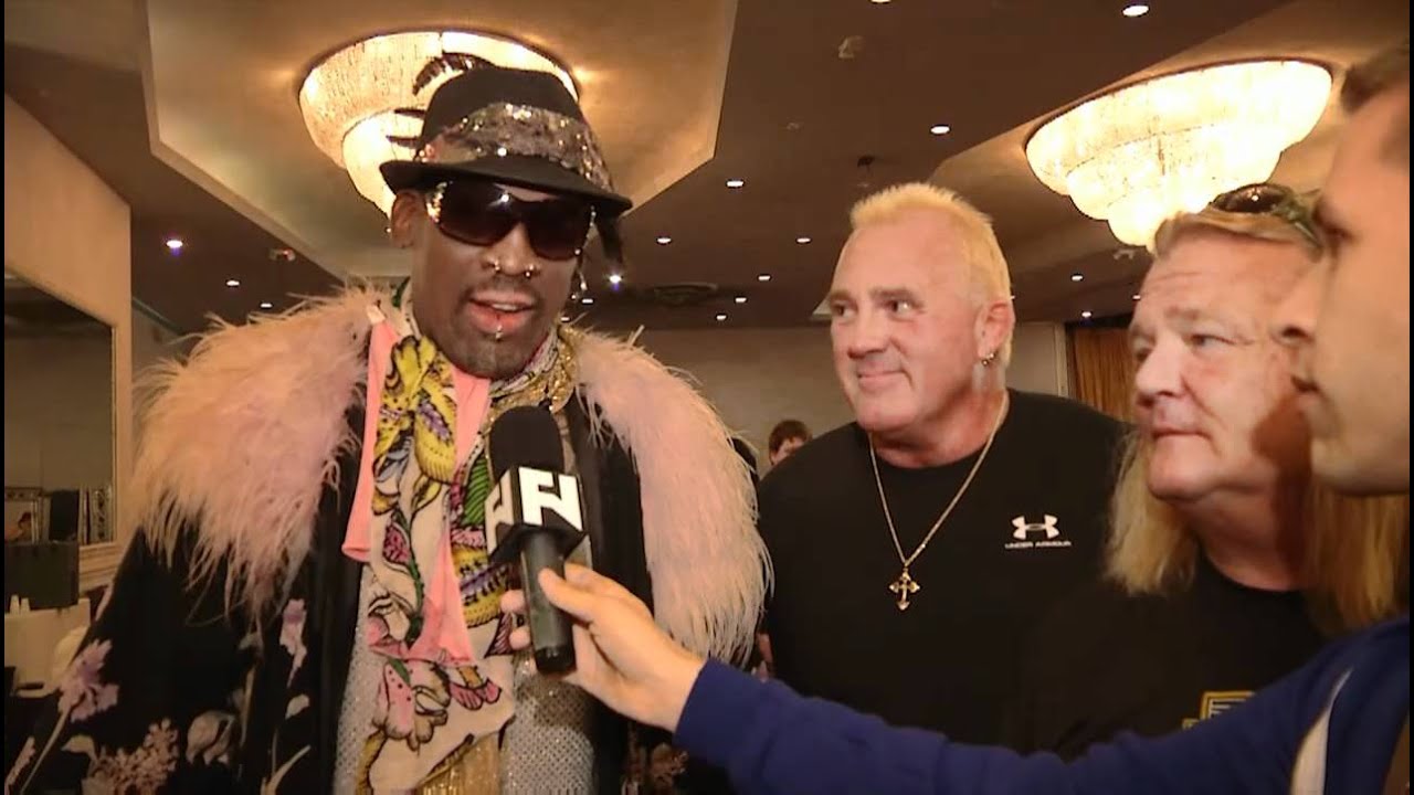 John Pollock with Ed Leslie, Dennis Rodman and Greg Valentine - YouTube