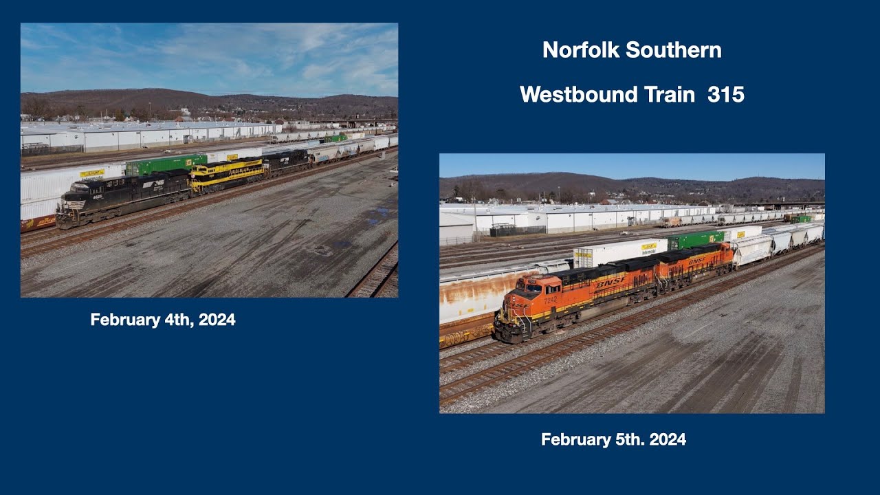 NS westbound train 315 February 4th & 5th, 2024 - YouTube