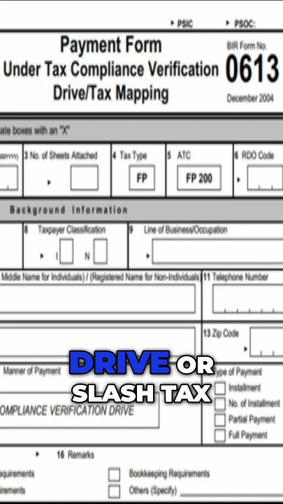 Tax Mapping Compliance with BIR Form 0613 - YouTube