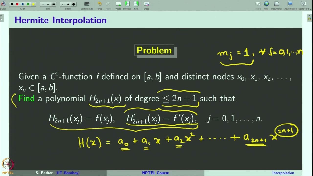 Week 9 : Lecture 45 : Polynomial Interpolation: Hermite Interpolation - YouTube