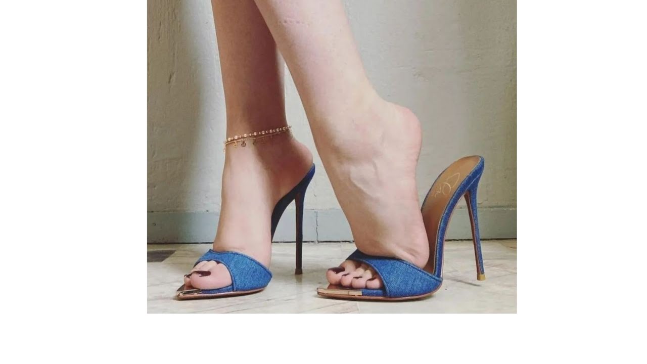 Beautiful collection of stiletto high heel mule sandals for ladies ...