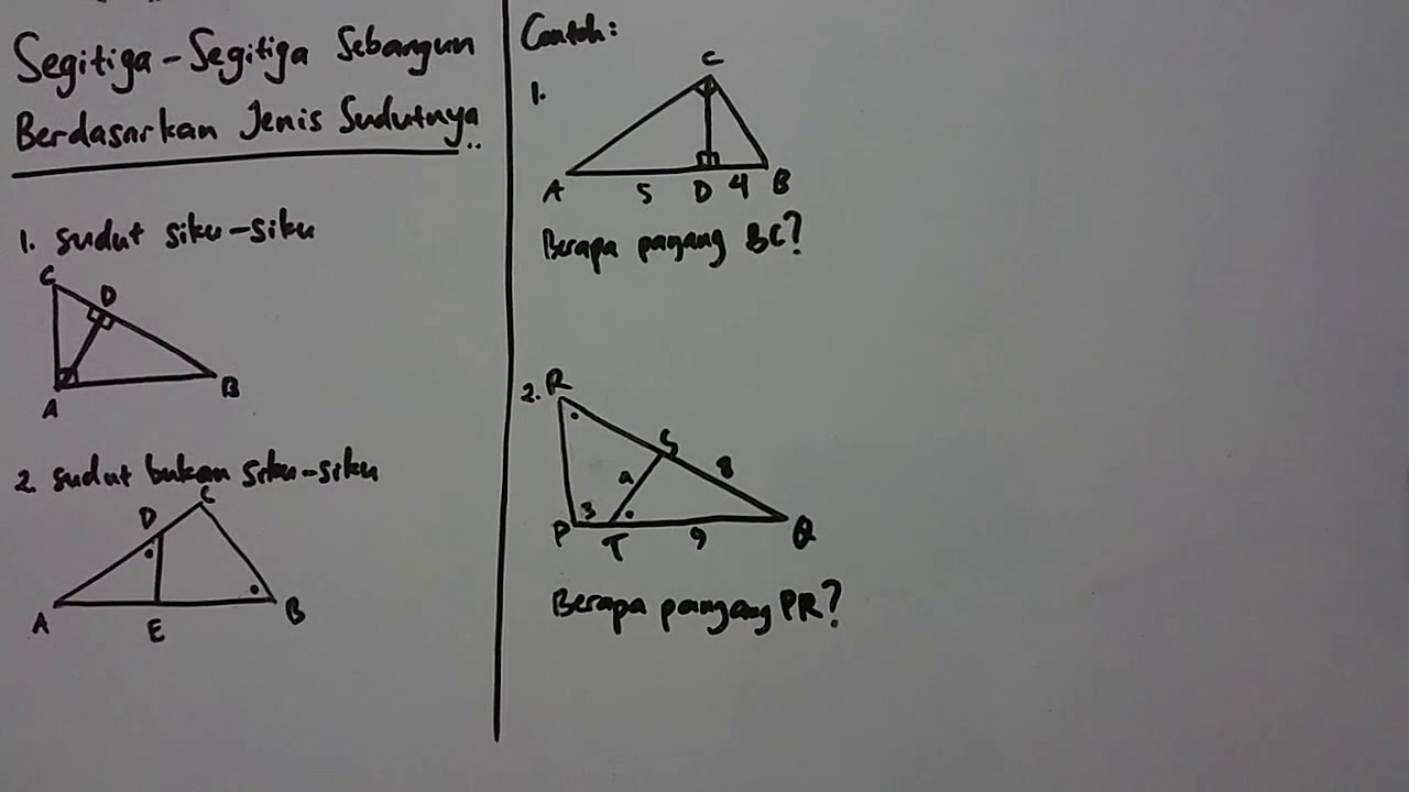 Menentukan Panjang Sisi pada Dua Segitiga yang Sebangun Berdasarkan ...