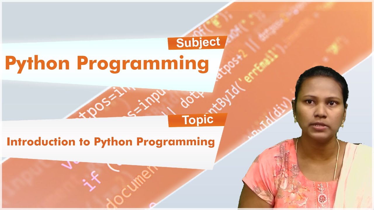 LEC01| Python Programming | Introduction to Python Programming by Mrs. N. Baby Rani - YouTube