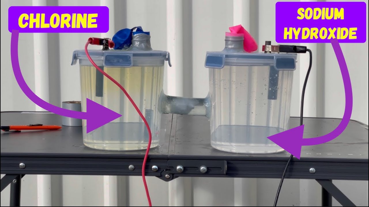 How to extract chlorine and sodium hydroxide from seawater. - YouTube