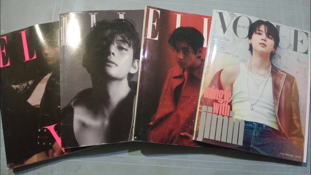 BTS V Elle Magazine and Jimin Vogue Magazine 💙 Unboxing - YouTube