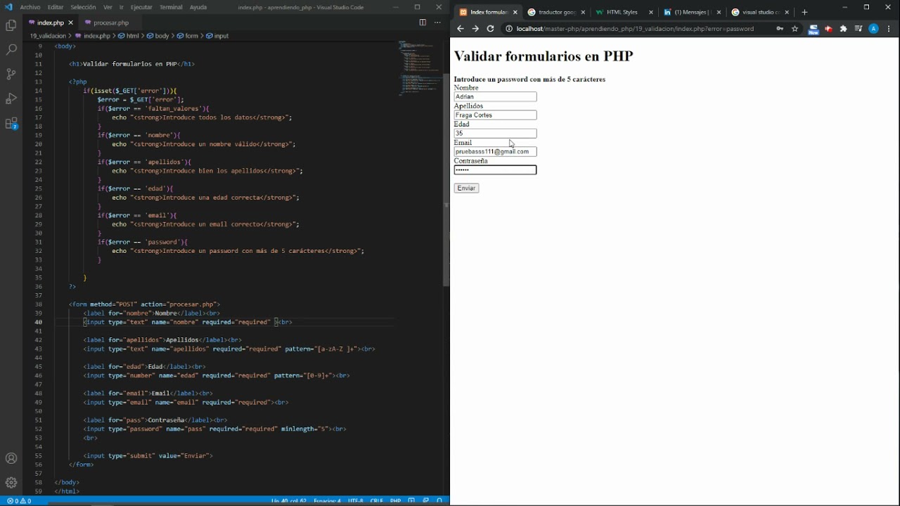 PHP + SQL || Formulario y validación de datos - YouTube