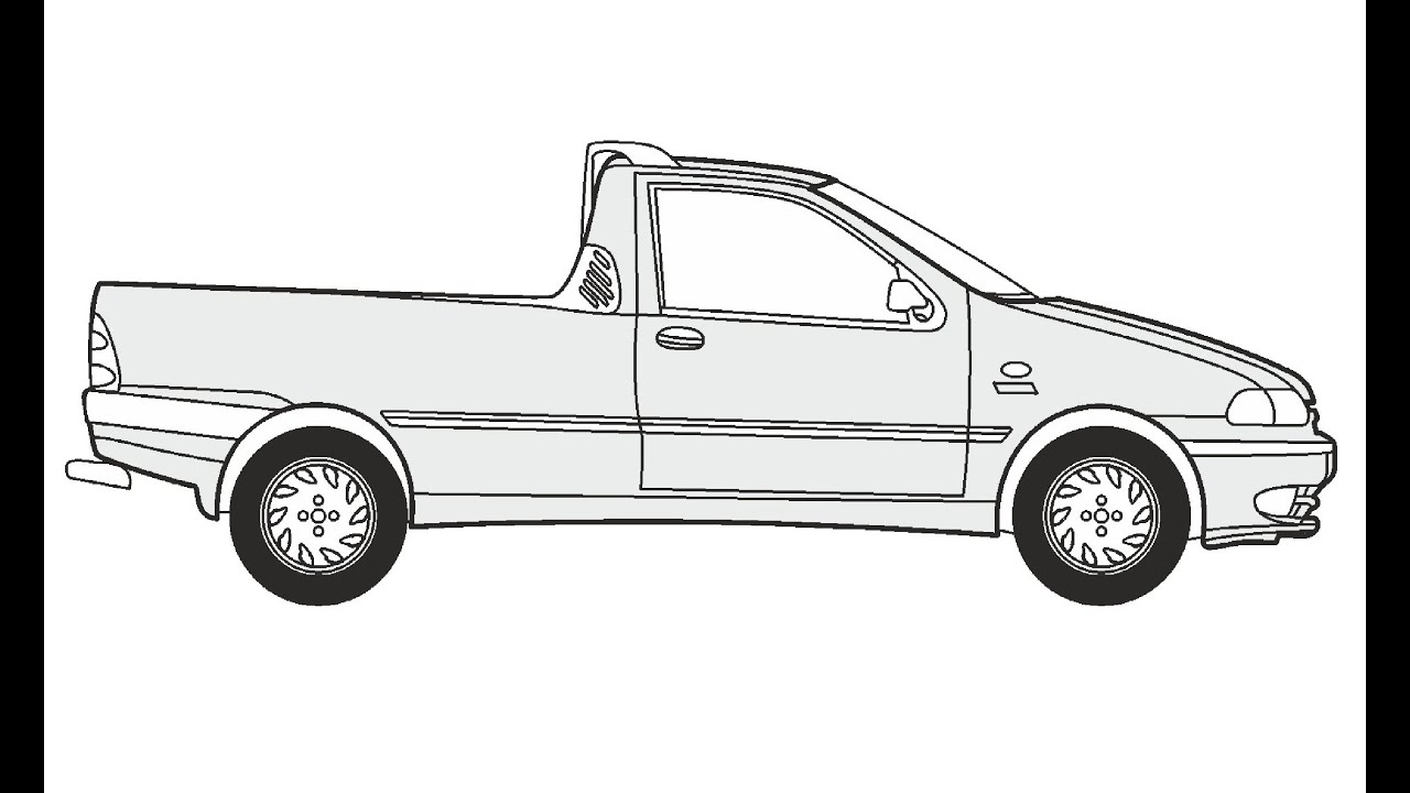 How to Draw a Fiat Strada / Как нарисовать Fiat Strada - YouTube