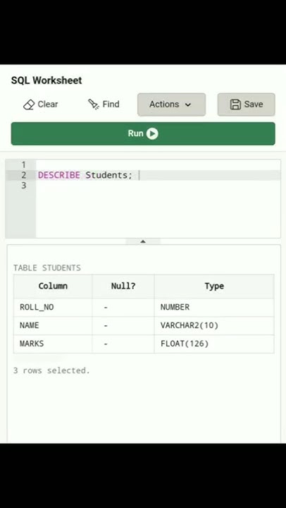 SQL Commands in 1 Minute 🔥| Create | Insert | Select | Desc | SQL | DBMS | #shorts #create # ...