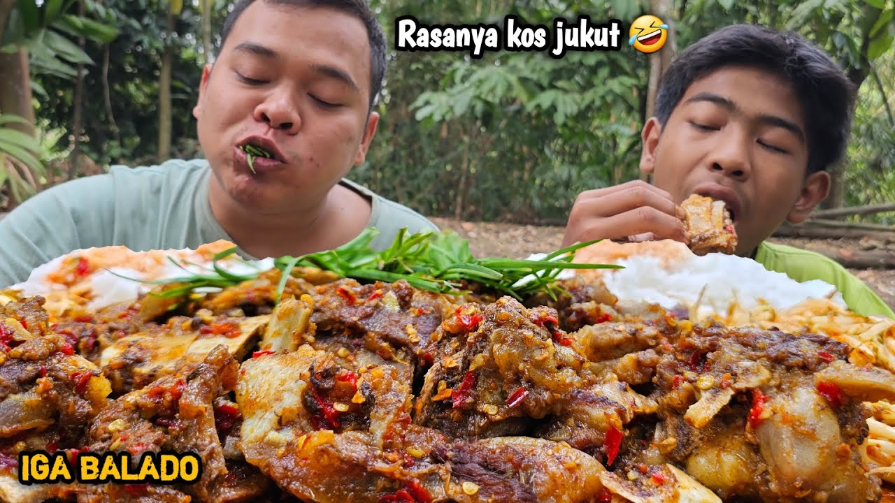 MANTUL SEKALI ! MUKBANG IGA SAPI BALADO + TOGE BALADO + LALAPAN JUKUT ...