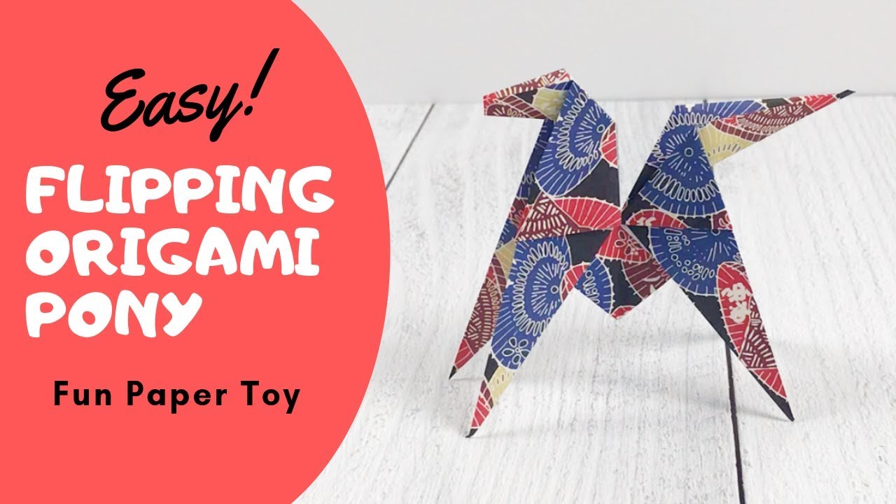 How to Fold a Flipping Paper Pony Toy Easy! - YouTube