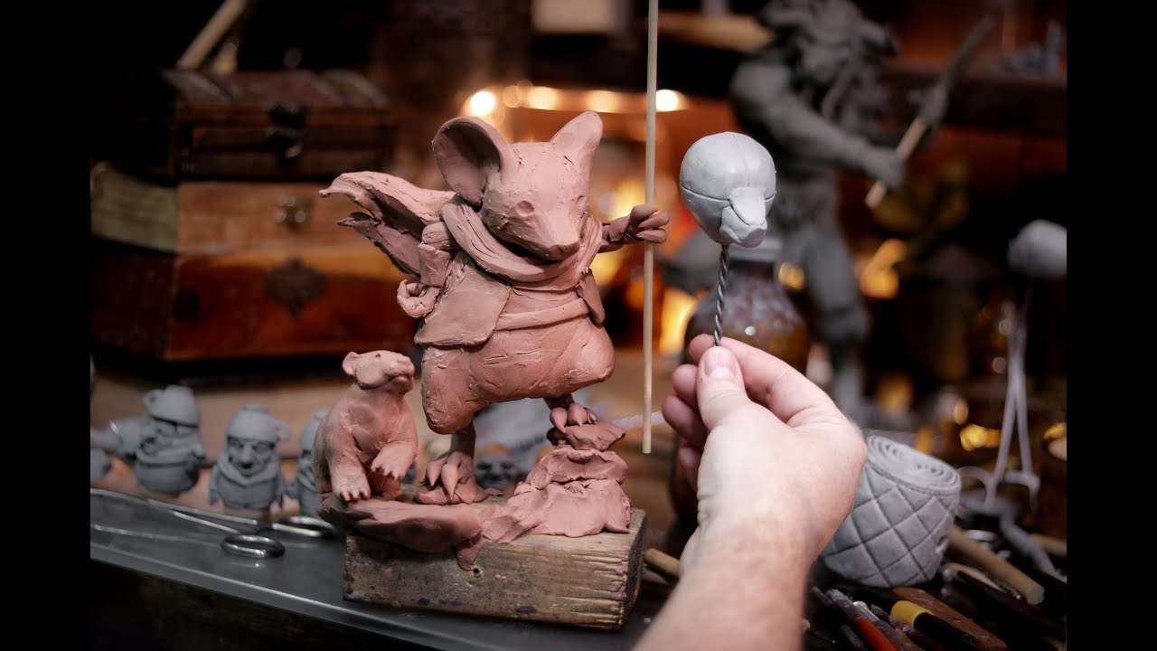 Sculpting Mouse Beastlord & Badger Warder / David Petersen / Day 7 !dp ...