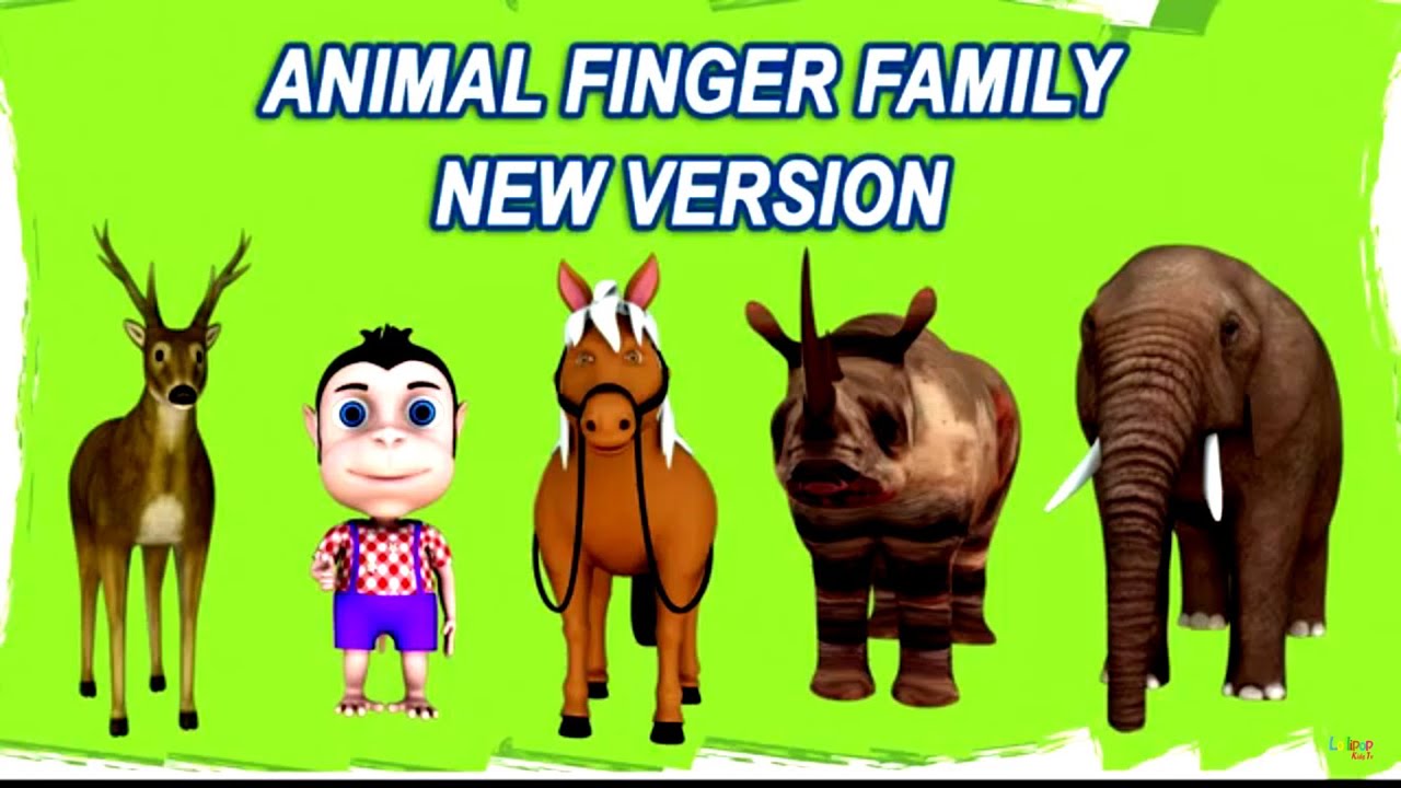 Animal Finger Family || New Version - Monkey, Elephant, Horse, Rhino ...