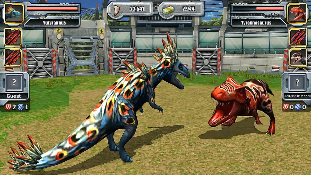 T REX VS YUTYRANNUS - JURASSIC TOURNAMENT || JURASSIC PARK BUILDER ...