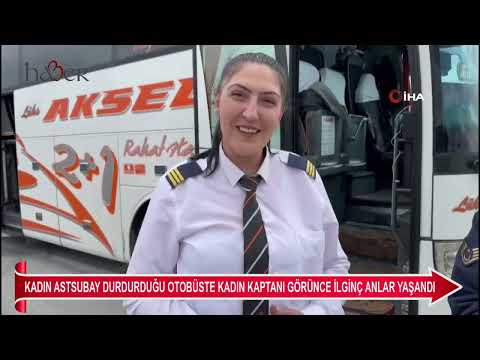 Afyonkarahisar'da kadın astsubay durdurduğu otobüste kadın kaptanı görünce ilginç anlar yaşandı