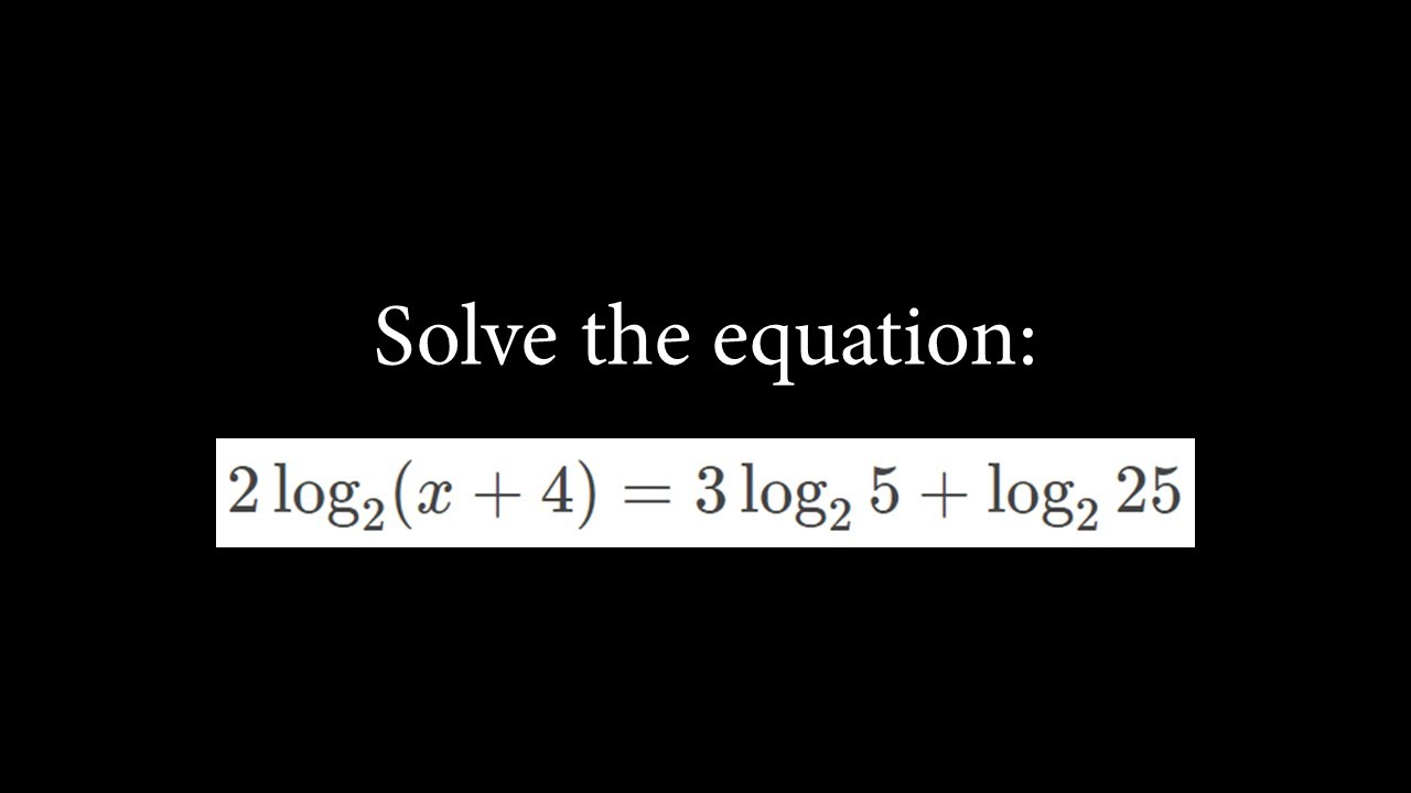 How to solve equation with multiple logs and factors? - YouTube