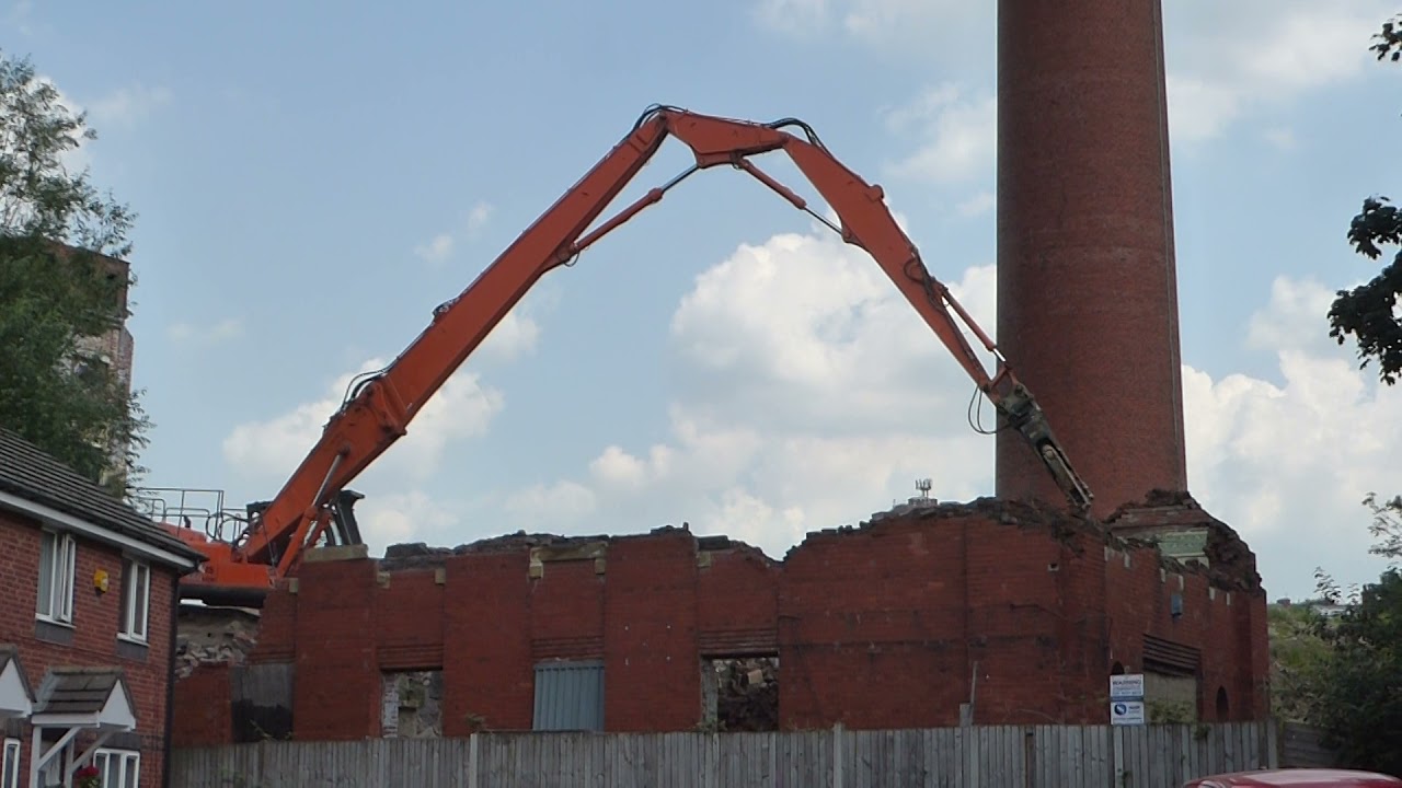 Hartford Mill - Oldham - Demolition of the Engine House V - YouTube