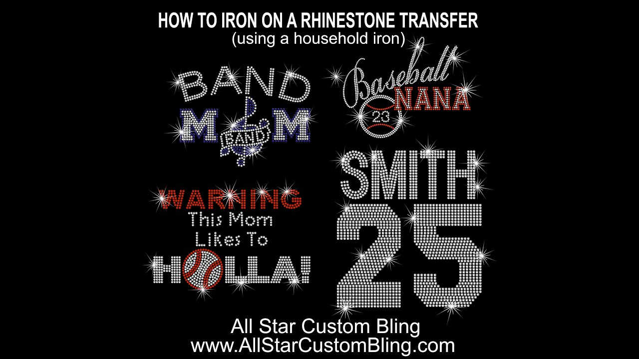 How To Iron On A Rhinestone Transfer With Household Iron - YouTube