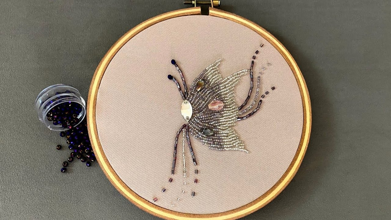 Simple beads work butterfly tutorial 🦋/ Bead embroidery design - YouTube