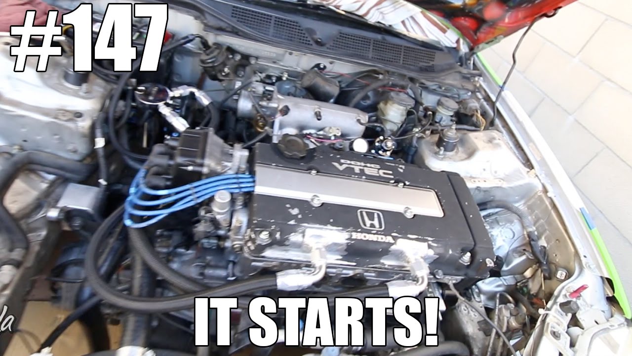 B18C5 SWAP PT. 6 - IT RUNS! - YouTube