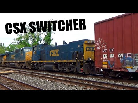 CSX Switcher Locomotive On (CSX M410) And More Trains At St. Denis - YouTube