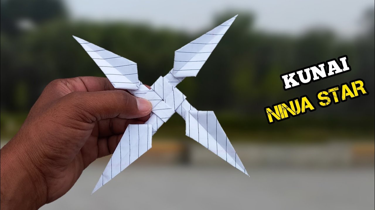 How To Make a Paper Kunai Ninja Star | Create Paper Kunai Shuriken ...