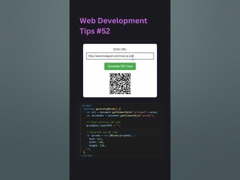 QR Code Generator using JS 🔥 #qrcode #webdevelopment #codingshorts - YouTube